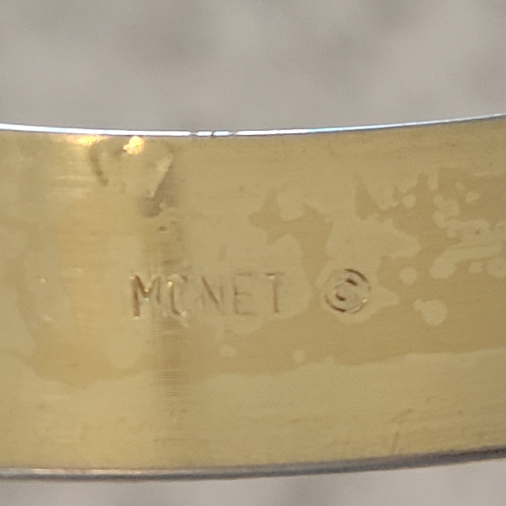 Vintage Monet Bangle Bracelet, Signed - Gem